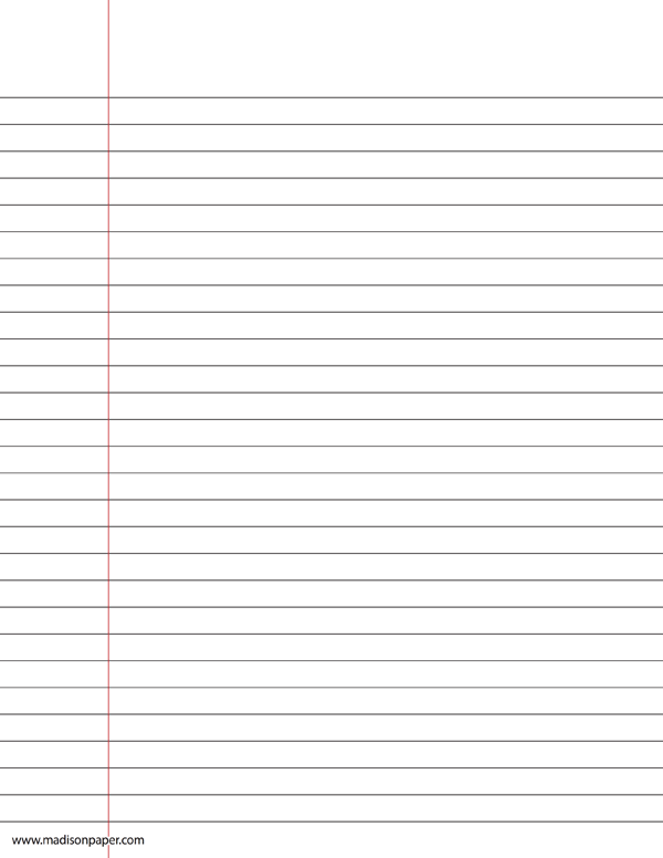 Wide Ruled Paper Madison s Paper Templates